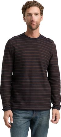 Tom Tailor Herren 1048709 Strickpullover mit Rundhalsausschnitt, 39195-Dark Brown Navy Stripe, XL
