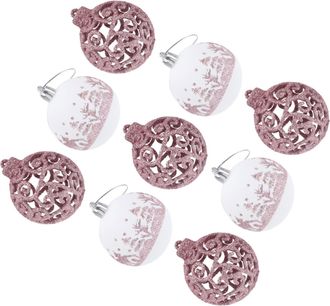 Garneck 9st&uuml;cke Weihnachtskugel-anh&auml;nger mit Gl&auml;nzenden Design Weihnachtsbaumkugel-h&auml;ngedekoration Festliche Baum Anh&auml;nger f&uuml;r Weihnachtskugel-szenendekoratio