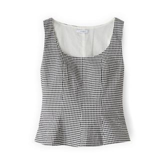 Motivi Oberteil aus Mischbaumwolle- garngef&auml;rbt mit Vichy-Muster - - Tops - Damen - Schwarzk - 2XL