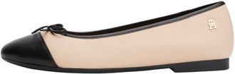 Tommy Hilfiger Damen Ballerinas Toe Cap aus Leder, Beige (Misty Blush), 40