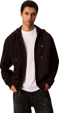 Calvin Klein Herren Ls Eu 350Terry Monogram Fz Hoodi Lv04Rd240G Sweatshirts, Black (Black), XXL Plus