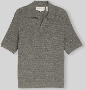 Tom Tailor Regular Fit Poloshirt aus Baumwoll-Leinen-Mix