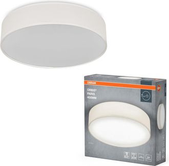 Osram ORBIS PARIS Deckenleuchte 400mm, beige, 2XE27-Sockel, kann mit smarter Lampe bestückt werden, hochwertiges, modernes Design, mit Stoffschirm, geeignet