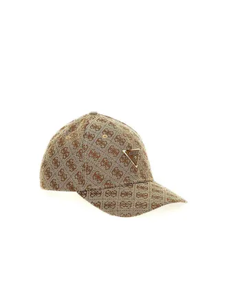 Guess Womens Cap Latte Logo Polyester Accessories - Caps