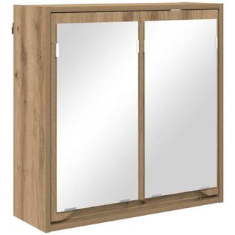 vidaXL Badezimmerspiegelschrank mit T&uuml;r Artisan-Eiche 60 x 20 x 60 cm vidaXL