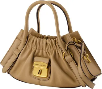 Marc Jacobs Womens The Small Satchel Bag - Marc Jacobs Leather Brown Lambskin Handbags-Purses