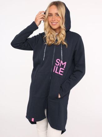 Zwillingsherz Jerseymantel ZWILLINGSHERZ Alissa, Damen, Gr. L/XL (L/XL), blau (marine), Sweatware, Obermaterial: 50% Baumwolle, 50% Polyester, unifarben mit Farbein