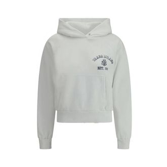 Prada Baumwoll-Hoodie mit gesticktem Monogramm - - Sweatshirts & Hoodies - Damen - Wei&szlig; - L