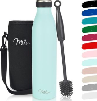 Milu Thermoflasche 350ml 500ml 750ml 1L 1,5L Isolierte Edelstahl Trinkflasche, Thermoskanne Auslaufsichere Isolierflasche doppelwandig für heiße und kalte 