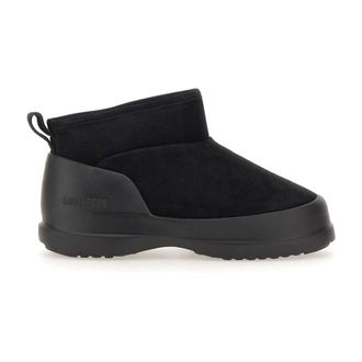 Moon Boot Schwarze Wildleder Winterstiefel mit Fell - - Shoes - Herren - Schwarzk - 46 EU