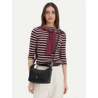 Tommy Hilfiger Handtasche Tommy Hilfiger Th Go Crossover Nylon AW0AW18164 Schwarz