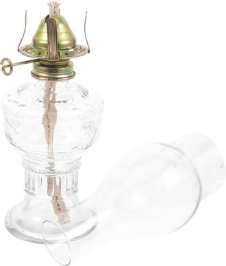 BESPORTBLE Vintage Petroleumlampe aus Glas Transparente &Ouml;llampe im Retro Stil 150-250 ml F&uuml;llmenge Dekorative Tisch &Ouml;llampe f&uuml;r Wohnzimmer und Notbeleuchtung