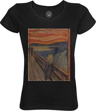 Fabulous T-Shirt Femme Col Rond The Scream Le Cri 1893 Edvard Munch Peinture Expressionisme