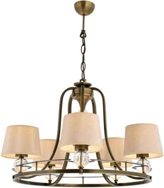 Opviq Elegant Vintage Chandelier, Metal Body & Glass Cap, 85 cm Height, 65 cm Diameter, 5 x E27 Max 40W | Modern American Traditional Glam Design