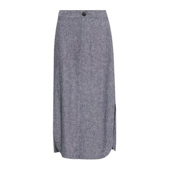 Inwear Marineblauer Melange Rock mit Seitenschlitz - - Skirts - Damen - Grau - XL