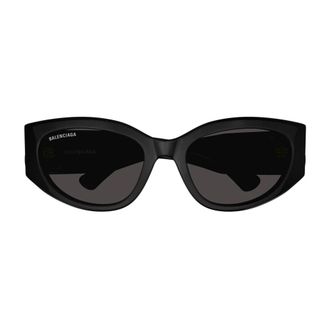 Balenciaga Oval Rahmen Sonnenbrille Bb0324Sk - - Accessories - Damen - Schwarzk - 55 MM