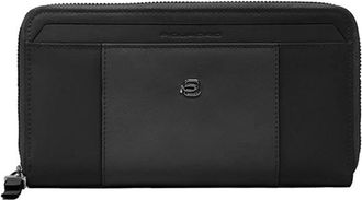 Piquadro Femme, Accessoires, Noir, Taille: ONE Size Portefeuille femme zipp&eacute; &agrave; 4 soufflets avec porte-monnaie, porte-cartes de cr&eacute;dit et protection Rfid