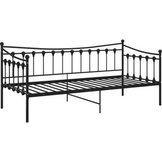 vidaXL Schlafsofa Bettgestell Schwarz Metall 90x200 cm Vidaxl