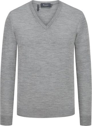 Maerz Pullover mit V-Ausschnitt aus maschinenwaschbarer Merinowolle in