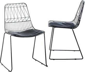 Made In Meubles Made In Meubles - Chaise design en métal noir (lot de 2)