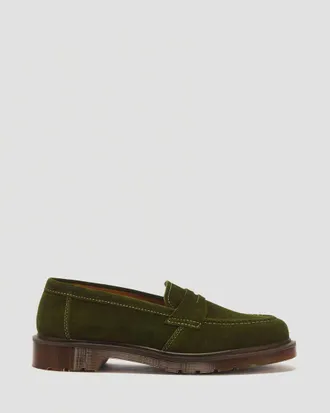 Dr. Martens Delapre Penny Repello Calf Wildleder Loafer in Gr&uuml;n, Gr&ouml;&szlig;e: 36