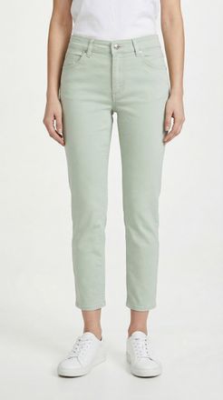 MAC Broeken 7/8-Hose MAC Melanie Summer, Damen, Gr. 34, L&auml;nge 27, wrought iron ppt, Twill, Obermaterial: 97% Baumwolle, 3% Elasthan, figurbetont, Hosen 7/8-Hose, 