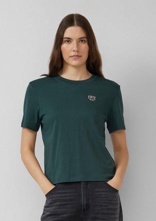 s.Oliver Kurzarmshirt T-Shirt T-Shirt aus Interlockjersey mit kleinem Patch