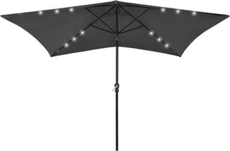 vidaXL Vidaxl - Parasol de jardin avec led et mât en acier anthracite 2x3 m