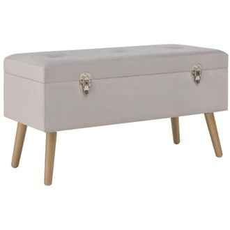 vidaXL Vidaxl - Banc avec compartiment de rangement 80 cm Gris Velours