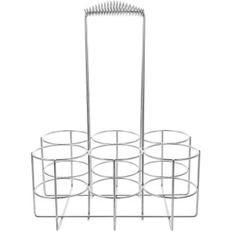 BESPORTBLE Metall Bierflaschenkorb Flaschenregal Aus Metall Tragbarer Biertr&auml;ger Flaschenst&auml;nder Bier Und Weinflaschenhalter Praktischer Flaschenorganizer