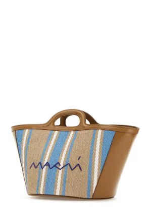 Marni Womens Embroidered Canvas Tropicalia Bucket Bag Cigaropallilywhite Borse A Mano