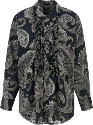 R13 Femme, Blouses et Chemises, Multicolore, Taille: 36 FR Shredded Seam Ruffle Shirt