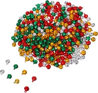 Angoily 400 St&uuml;ck Teiliges Mini Weihnachtsgl&ouml;ckchen aus Robustem Metall Bunte Kleine Schellen mit Aufh&auml;ngering f&uuml;r DIY Bastelprojekte Haustierhalsb&auml;nder Schl&uuml;