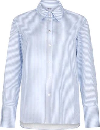 Liu Jo Femme, Blouses et Chemises, Bleu, Taille: 40 FR Chemise en popeline de coton