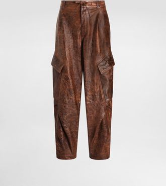 Dolce & Gabbana Lambskin Trousers - Mann Hosen Und Shorts Braun 46