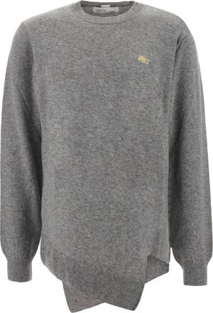Comme Des Gar&ccedil;ons Homme, Pulls, Gris, Taille: M Logo Asymmetric Wool Knit