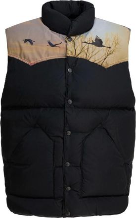 Needles Gilet matelass&eacute; &agrave; empi&egrave;cement grue - Homme - Vestes - Noir - Taille: S