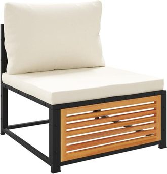 vidaXL Canapé de jardin sans accoudoirs coussins bois massif dacacia Vidaxl