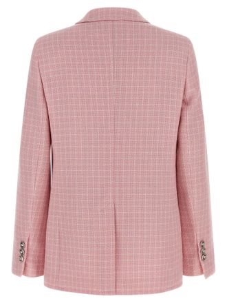 Versace Check Wool Cr&ecirc;pe Blazer - Pink