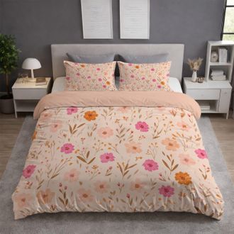 Generic Bettw&auml;sche 140 x 200 cm - Bettbezug Angenehm Leicht Atmungsaktiv - Modedrucke Mikrofaser 2teilig Set mit Kissenbez&uuml;ge 80x80 cm Niedlich Pflanzen Blume