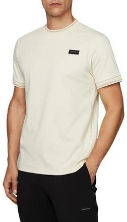 Hackett T-Shirt HS Badge pour Homme, Beige (os), M