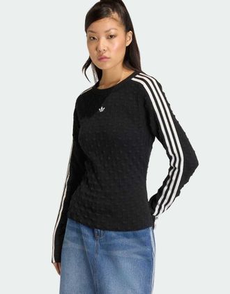 adidas Originals Slim Solid Spike - Strick-Sweatshirt in Schwarz