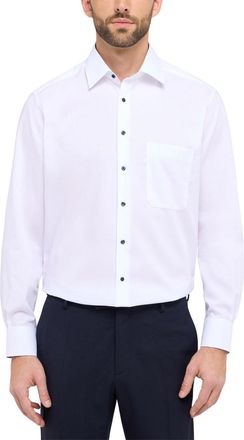 Eterna Comfort Fit Hemd Langarm New Kent Kragen Fil a Fil weiß