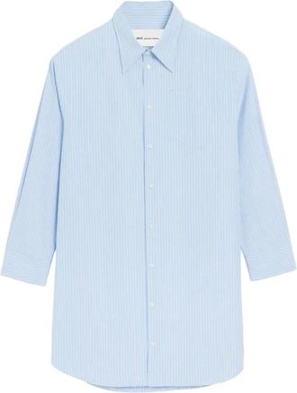 Ami Femme, Robes, Bleu, Taille: 40 FR Striped Shirt Dress