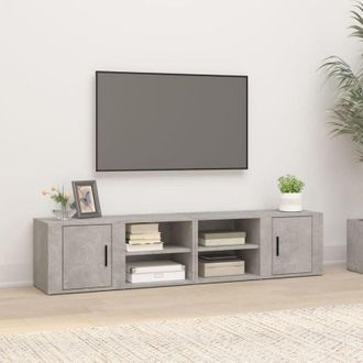vidaXL Vidaxl - TV-Schränke 2 Stk. Betongrau 80x31,5x36 cm Holzwerkstoff