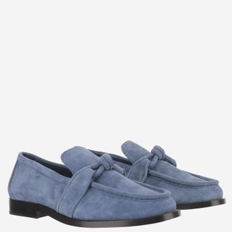 Bottega Veneta Womens Loafers Astaire Light Blue Suede