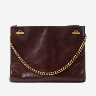 Versace Womens Shoulder Bag Cabine Leather Brown