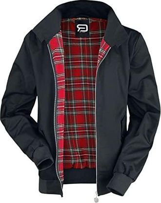 RED by EMP Homme Veste basique noire avec doublure à carreaux 5XL