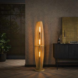 Pier Import Pier Import - Lampadaire en bois de manguier ajour&eacute; 3 lampes lucknow
