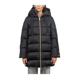 Herno Femme, Vestes, Noir, Taille: 46 FR Doudoune trap&egrave;ze en satin